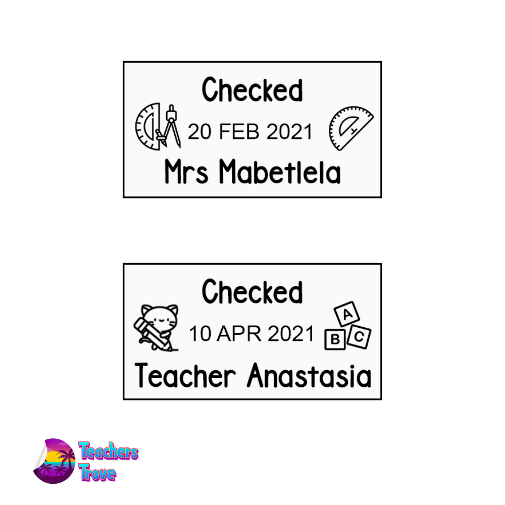 Customized Dater Stamp (Checked) - Teachers Trove