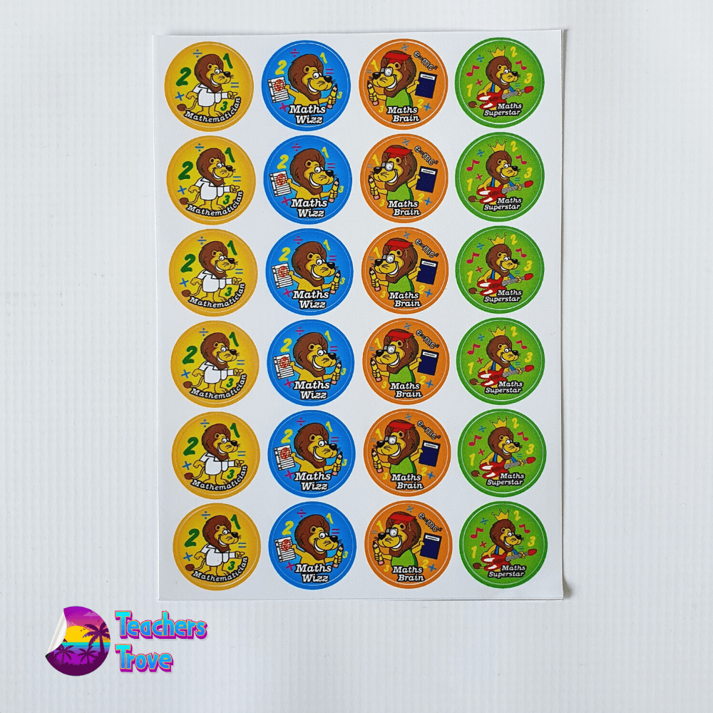 Maths Lions Stickers Pack - Teachers Trove